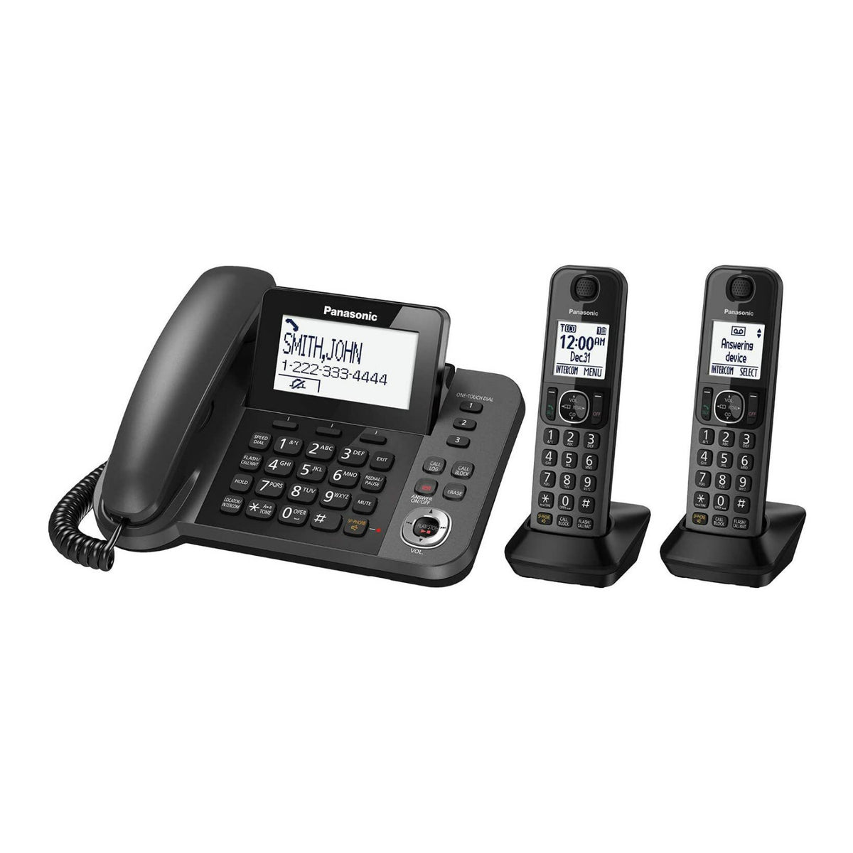 Panasonic KX-TGF352M Corded/Cordless 2 Handset Landline Telephone with ...