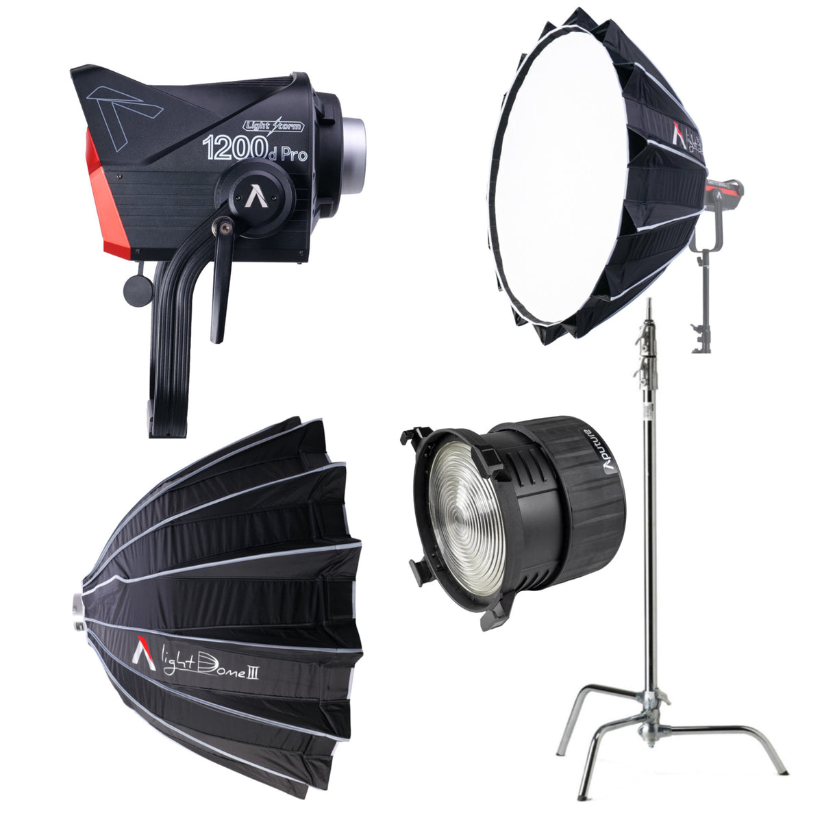 Aputure LS 1200d Pro LED Light Kit Full Studio Bundle with C-Stand, F1 ...